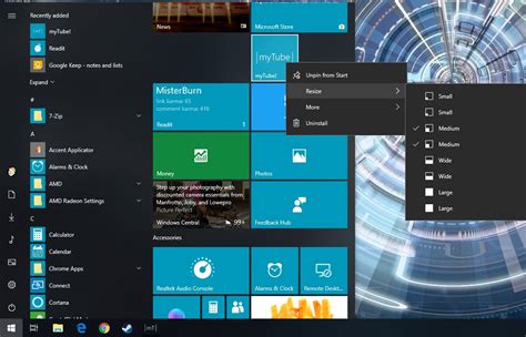 Start Menu Resize Tiles Bug R Windows