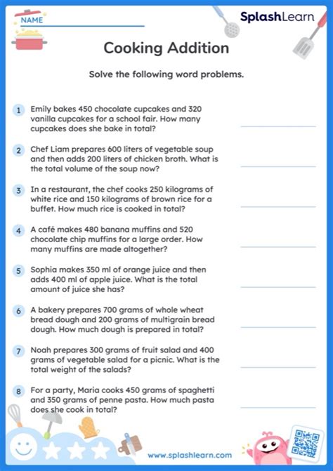 Addition Word Problems Worksheets Free And Printable Splashlearn
