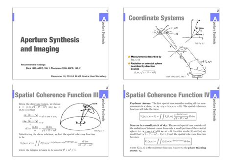 Aperture Synthesis And Imaging