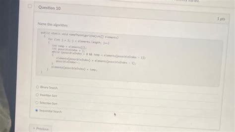 Solved Name This Algorithm Public Static Int Chegg