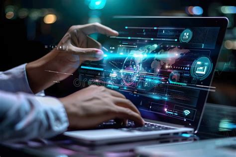 data scientists man programmer using laptop analyzing stock