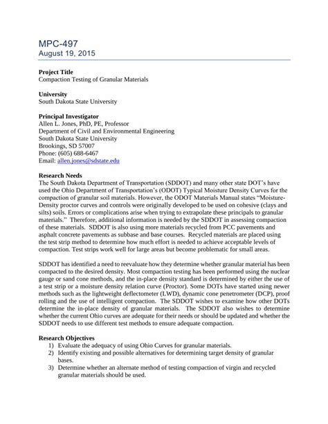 Pdf Compaction Testing Of Granular Materials · Compaction Testing Of Granular Materials