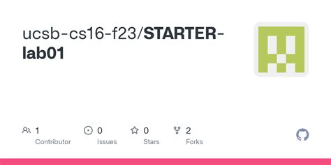 GitHub Ucsb Cs F STARTER Lab