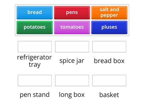 Match The Correct Items To Containers Match Up