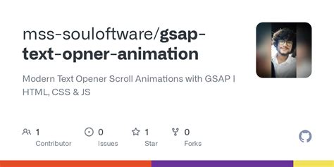 Github Mss Souloftware Gsap Text Opner Animation Modern Text Opener Scroll Animations With