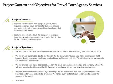 Project Context And Objectives For Travel Tour Agency Services Ppt Powerpoint File Templates