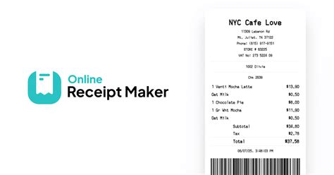 Online Receipt Maker Free Receipt Generator Custom Receipts