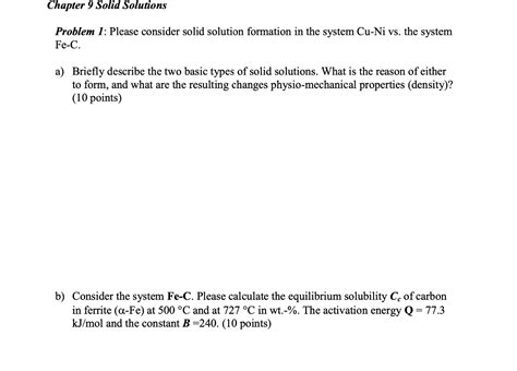 Problem 1 Please Consider Solid Solution Formation