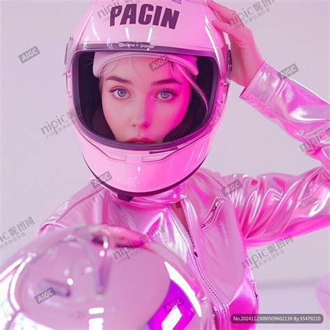 Ai创作图电动车带头盔 摩托车带头盔 蒸汽波美学 粉红仿生人 电动车戴头盔 粉红色的蒸汽波 科幻迷 摩托车头盔 网红粉色渐变 赛车女模特 Xr头盔 蒸汽波风格 女装摩托车 光影隧道骑摩托的女孩