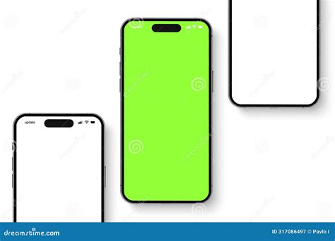 Smartphone Mockup Group Front View With Shadow 3d Mobile Phones High