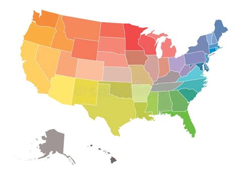 Blank Us Map Color Us State Map Stock Illustrations 53925 Us
