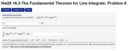 solved hw28 16 3 the fundamental theorem for line integrals