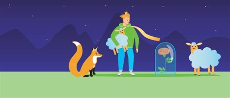 책 문자 어린 왕자 복사 공간 템플릿 오버레이 또는 배경에 대한 플랫 벡터 스톡 일러스트 밤 하루 시간대에 대한 스톡 벡터 아트