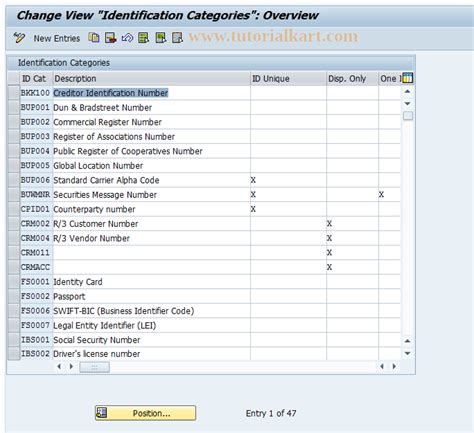 BUC IDCATEGORY SAP Tcode BP Cust ID Categories