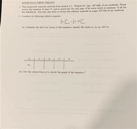 Solved Introduction To Infinite Sequences 1 This Homework