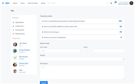Index Agile Bootstrap 4 Web Application