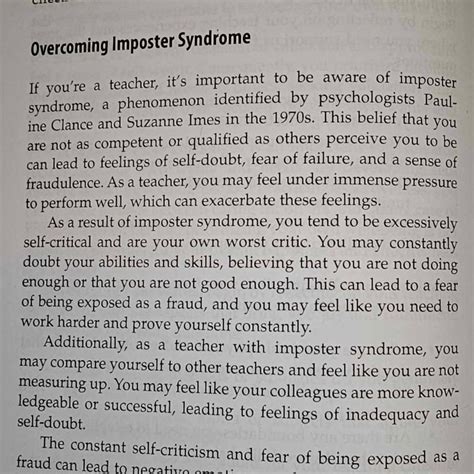 Teachers Are Often Their Own Worst Critic And Some Often Doubt Their