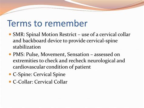 Ppt Spinal Motion Restriction Powerpoint Presentation Free Download Id 5669250