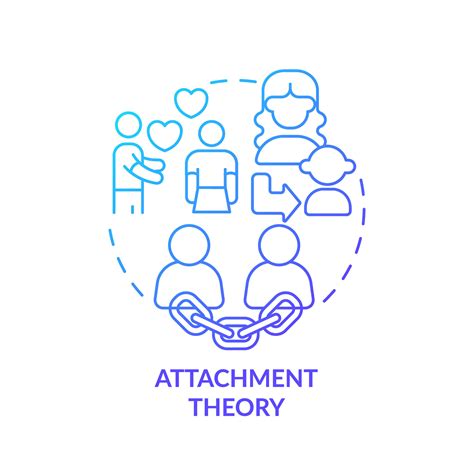 2d Thin Line Gradient Icon Attachment Theory Concept Isolated Vector Blue Illustration