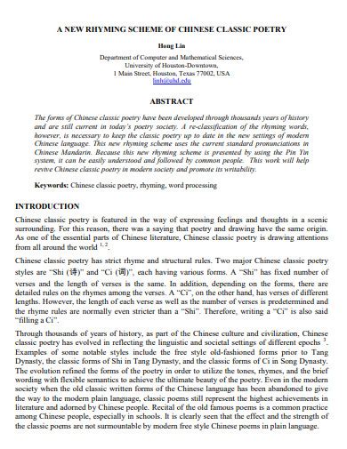 40 Rhyme Scheme Examples