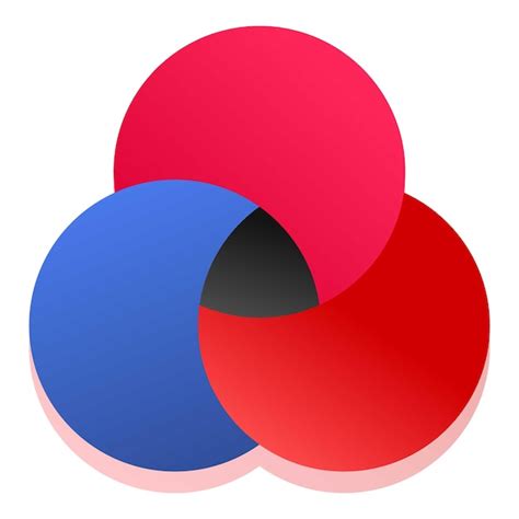 Premium Vector Three Intersecting Circles Forming A Venn Diagram