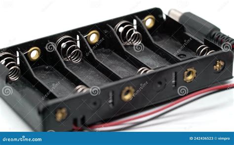 Battery Connector Box For Aa Aaa Cells Rotate At White Isolated Background Stock Image Image