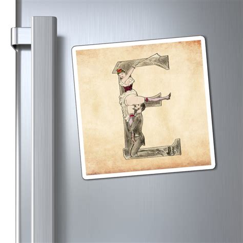 Magnet Featuring The Letter E From The Erotic Alphabet 1880 By Frenc