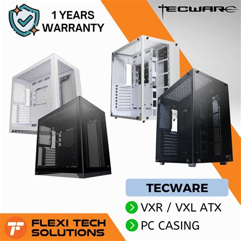 Tecware Vxr Vxl Tg Premium Atx Gaming Casing Pc Desktop Dual Chamber Case Black And White