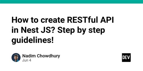 how to create restful api in nest js step by step guidelines dev