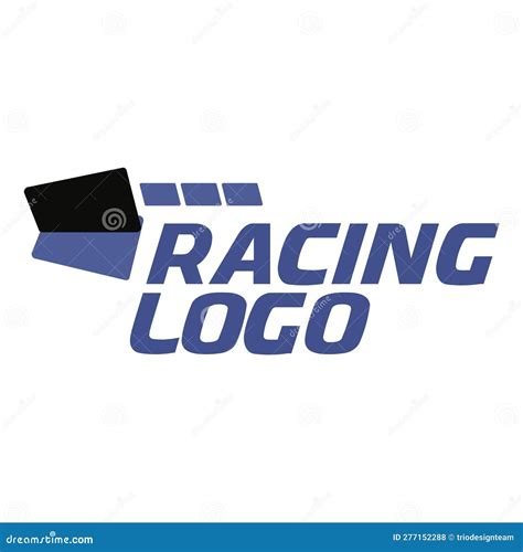 Racing Logo Design Concept Blue And Black Stock Illustration