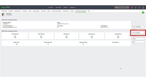 Marking Mailchimp Campaigns As Closed Sage Crm Hints Tips And Tricks Sage Crm