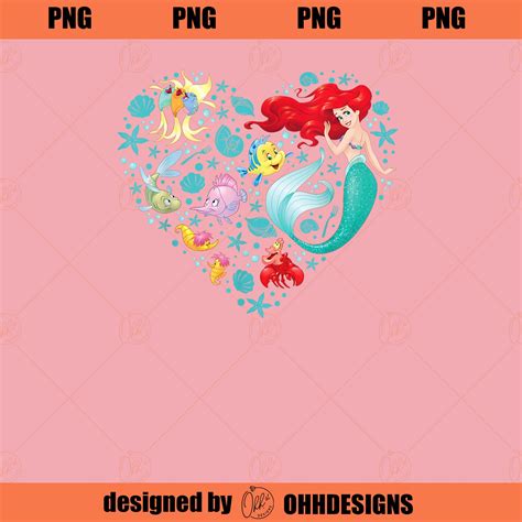 Disney Princess Ariel Flounder And Sebastian Collage Heart P Inspire
