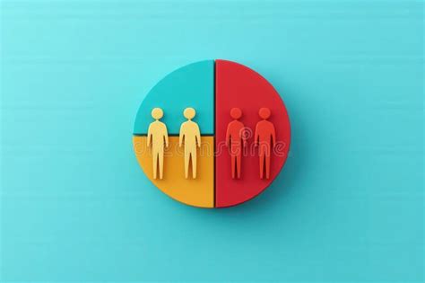 Pie Chart With Human Icons Representing Market Segments Stock Image Image Of Audience