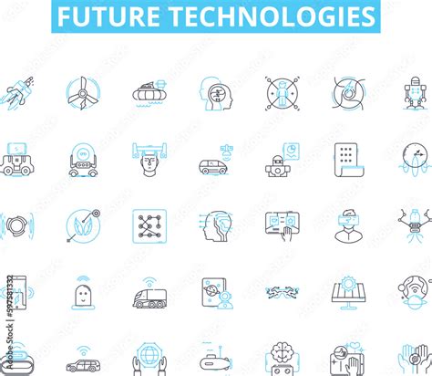 Future Technologies Linear Icons Set Robotics Drs Augmented Reality Virtual Reality