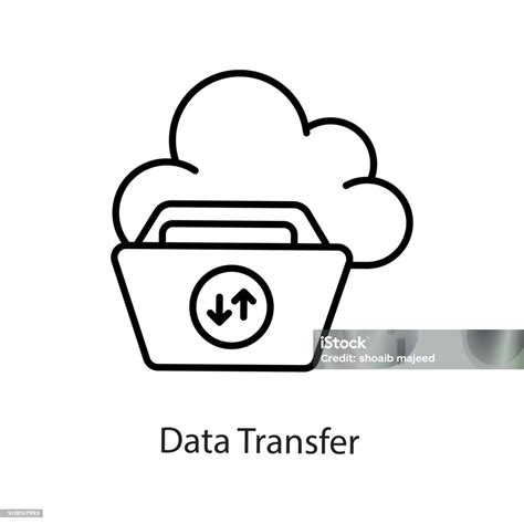 데이터 전송 벡터 개요 아이콘 디자인 그림 흰색 배경에 Eps 10 파일 0명에 대한 스톡 벡터 아트 및 기타 이미지 0명 공유 개념 데이터 Istock