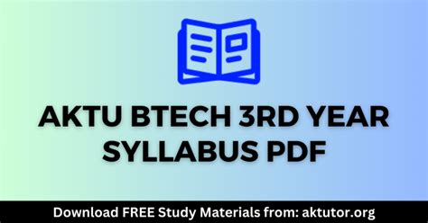 Aktu Btech 3rd Year Syllabus Download Pdf Aktutor