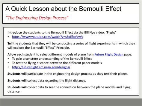 Bernoulli Effect Paper Airplane Engineering Project Pdf