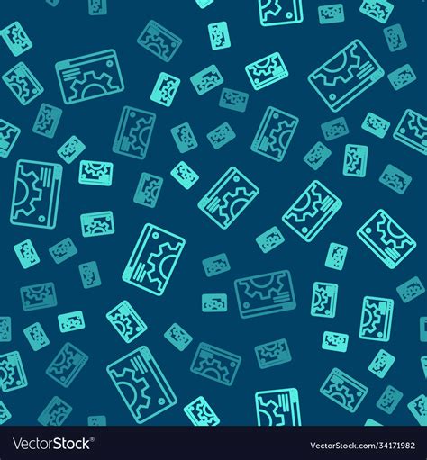 Green Line Browser Setting Icon Isolated Seamless Vector Image