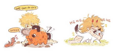 Power Denji Pochita And Meowy Chainsaw Man Drawn By Breathinrelax Danbooru