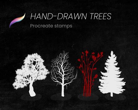Tree Procreate Stamp Brushes Landscape Scenery Builder Etsy