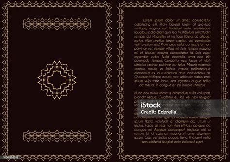 레스토랑 메뉴 전단 인사말 카드 브로셔 및 다른 훈장에 대 한 A4 형식 로고와 함께 골든 프레임 벡터 일러스트 레이 션 0명에 대한 스톡 벡터 아트 및 기타 이미지