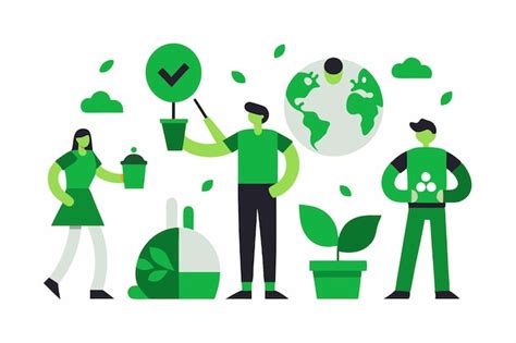 Eco Lifestyle Characters Green Practices Vector Illustration Clipart Premium Ai Generated Vector