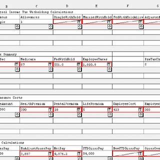 Example Sheet Of Payroll Spreadsheet Download Scientific Diagram