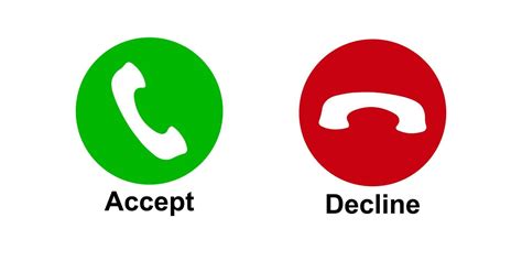 phone call buttons accept and decline