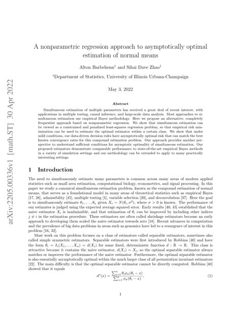 Pdf A Nonparametric Regression Approach To Asymptotically Optimal