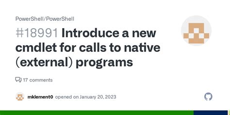 Introduce A New Cmdlet For Calls To Native External Programs · Issue