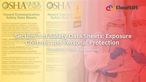 Section 8 Of Safety Data Sheets Exposure Controls And Personal Protection Section 8 Of Safety Data Sheets Exposure Controls And Personal Protection