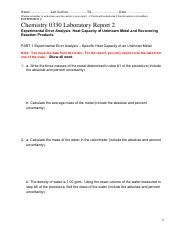 EXPERIMENT2 Error Analysis Labreport Pdf Name Lab Section