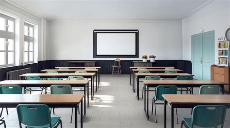 Premium Ai Image Empty Classroom