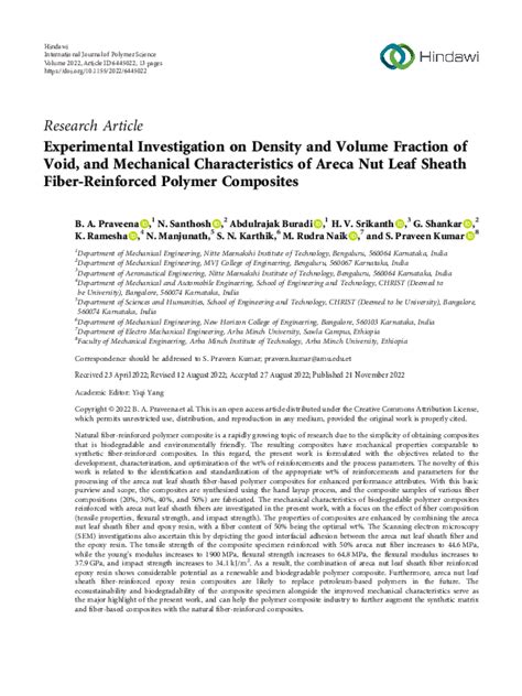 Pdf Experimental Investigation On Density And Volume Fraction Of Void